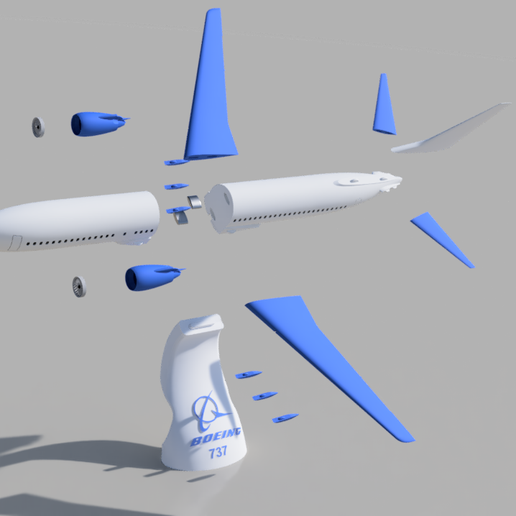 🛩️ Boeing 737 with base - commercial use・ STL File for 3D printing・Cults