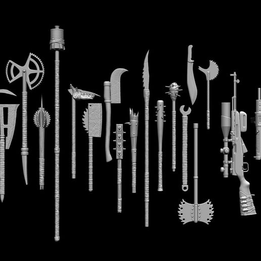 🔫 Wasteland weapons 1:24 scale・ STL File for 3D printing・Cults