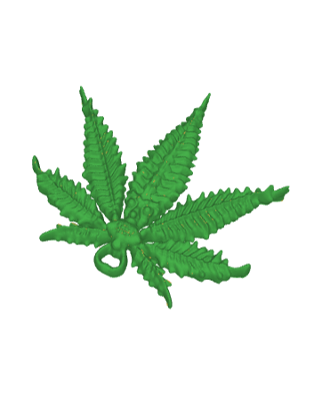 📱 3D STYLIZED WEED SHEET 20X135X125 MM EASY PRINT PRINT-IN-PLACE ...
