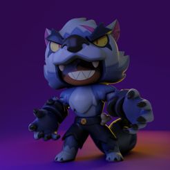 3D printable brawl stars leon fan art (White Wolf Version ) • made with ...