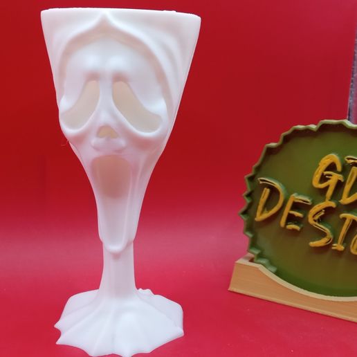🎃 Scream Ghostface Halloween Wine Glass・ STL File for 3D printing・Cults