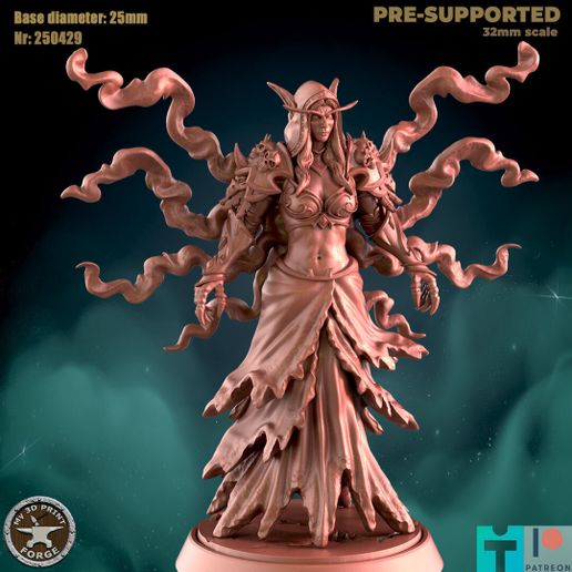 👸 Banshee Queen Sylvana・ 3D File for 3D printing・Cults