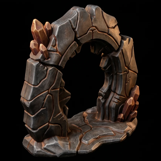 🔮 Ancient Crystal Portal - DnD Terrain・ STL File for 3D printing・Cults