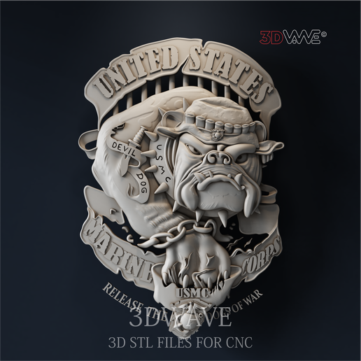 😈 USMC DEVIL DOG fichiers stl 3d pour CNC・Fichier STL pour Usinage CNC ...