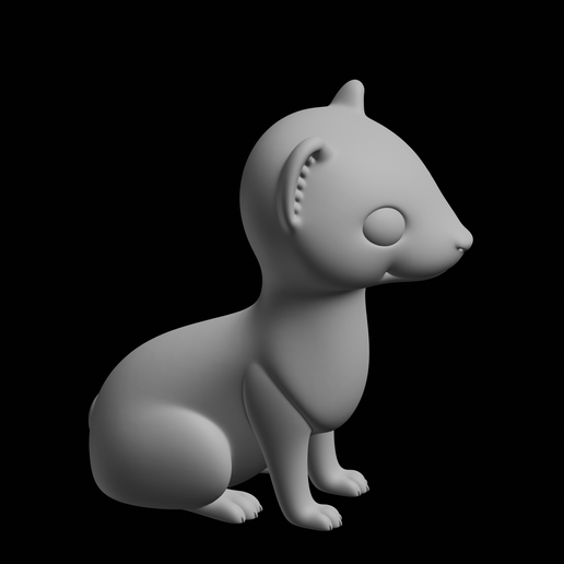 🗿 Cute Weasel Figure Animal Sculpture・ 3D File for 3D printing・Cults