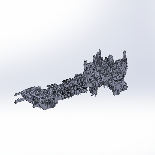 ♟ Venerated Battle Barge・ STL File for 3D printing・Cults