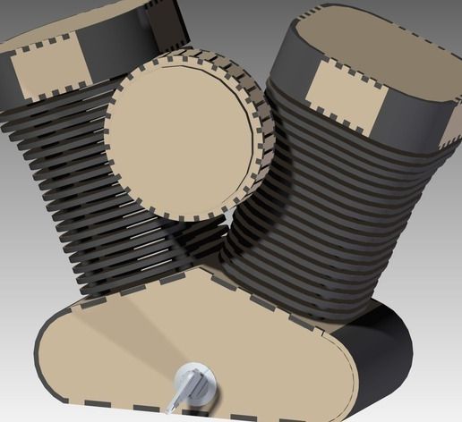 🪵 wooden V2 engine desk lamp・Free 3D File for ・Cults