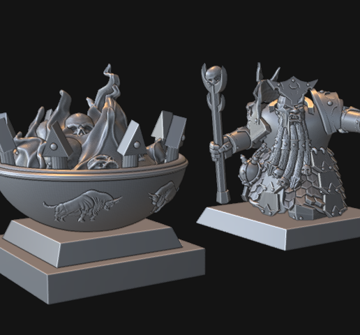 🔥 Evil Dwarf Fire Demon Sorcerer on Palanquin 28mm・ 3D File for 3D ...