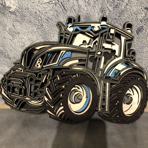 DXF file Tractor SVG multilayer, digital files SVG, DXF, laser cut ...