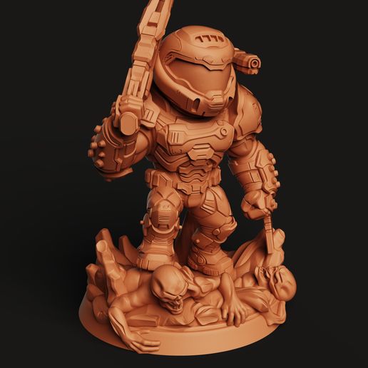 🫡 Doom Slayer Statue | Eternal Warrior Figure | Sci-Fi Horror Gaming 3D ...