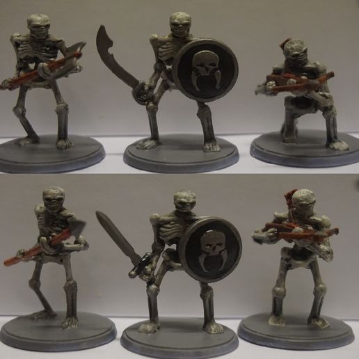 3D printable Skeleton Miniature pack 1 for Tabletop Gaming • made with ...