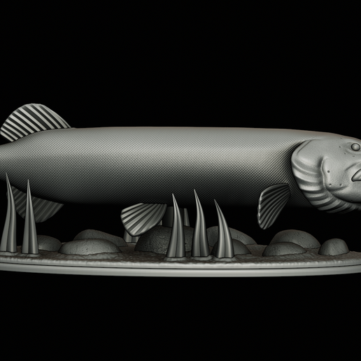 🐠 fish pike muskellunge muskie / Esox masquinongy statue underwater ...