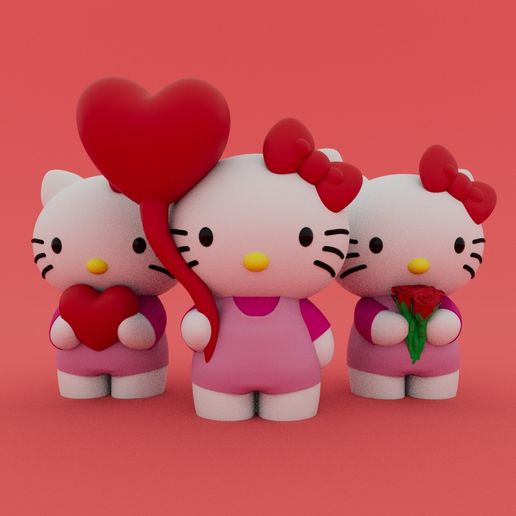 3D file Valentine's Special - Hello kitty 👋 ・3D printer model to ...