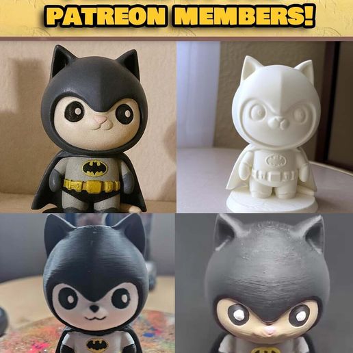 🦇 Bat Cat - Cosplay Superhero Cat Figurine - FREE 3D Print STL/3MF・Free ...