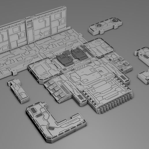 🎲 Mecha Base Hangar - SET A・ STL File for ・Cults