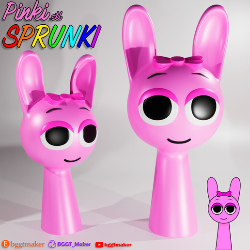 Stl File Pinki Sprunki Incredibox Pink Sprunki 3d Model Stl Fan Art 🎨 ・3d Print Object To