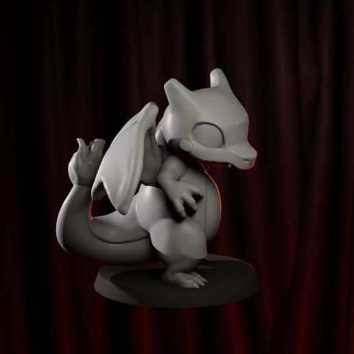 🐉 Chibi Charizard - Pokemon Kawaii・Free OBJ File for 3D printing・Cults