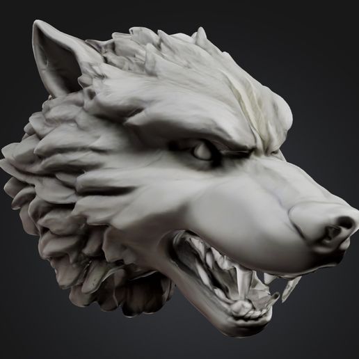 🐺 Wolf Head 3D Model・ STL File for 3D printing・Cults