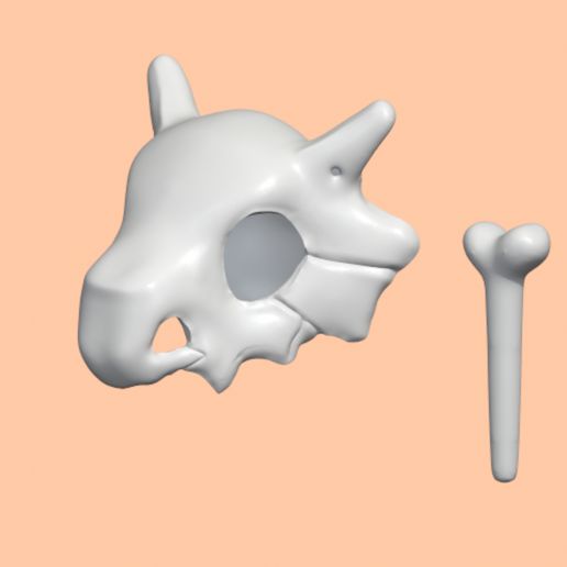 🪖 Cubone helmet life size・Archivo STL para Impresión 3D・Cults
