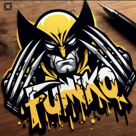 3MF file Wolverine Funko Sign 👾 ・Model to download and 3D print・Cults