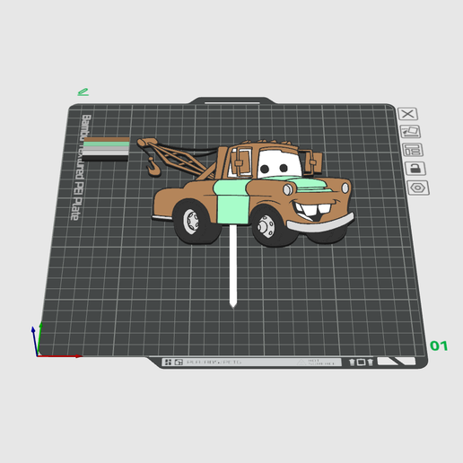 🍰 Cake Topper - Colorizd - Cars - Mater・ 3MF File for 3D printing・Cults