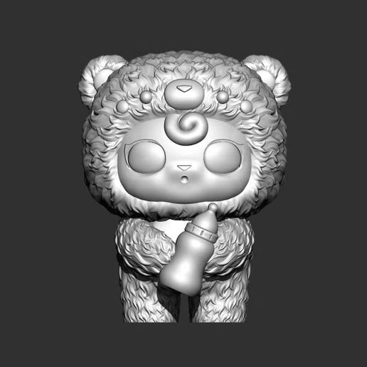 STL file Baby Three hug the bottle 👶 ・3D printing idea to download・Cults