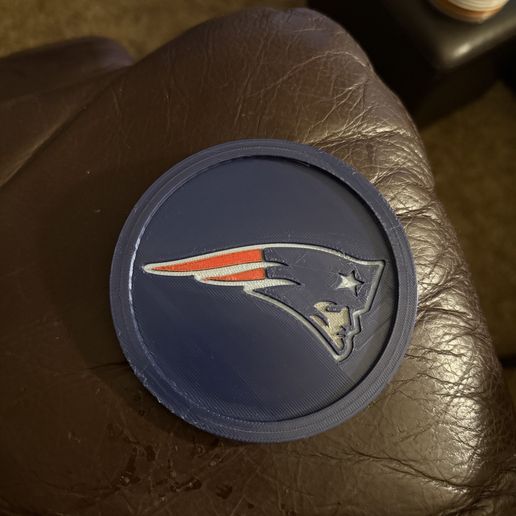 STL file NEW ENGLAND PATRIOTS COASTER EMBOSSED IN RELIEF 🆕 ・3D ...