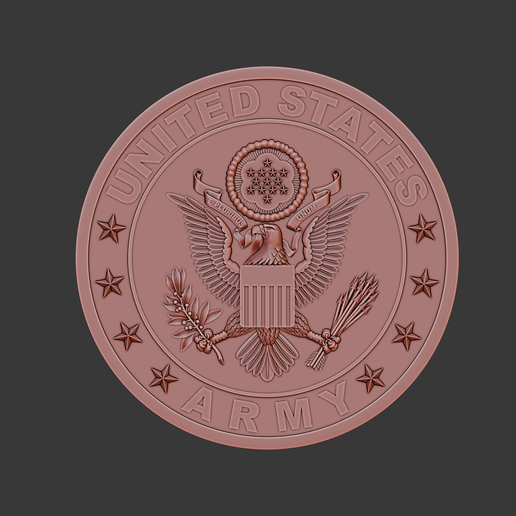 📁 Archivo .stl en relieve del emblema del Ejército de EE.UU. en 3D ...