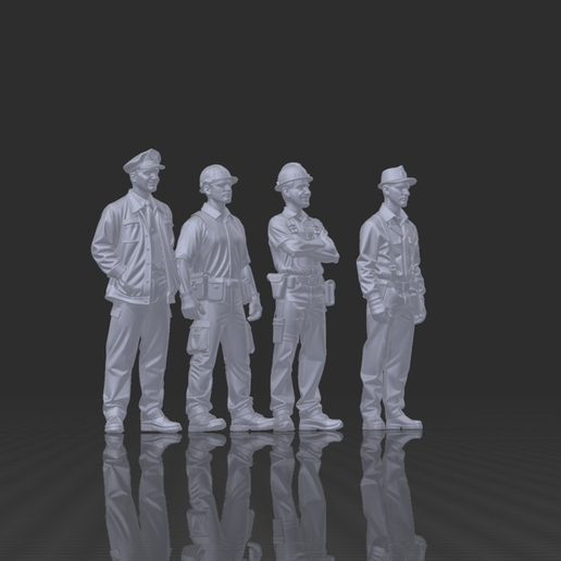 ♂️ 4 Pack HO Scale Male Railway Crew STL - Ultra-Detailed Resin ...