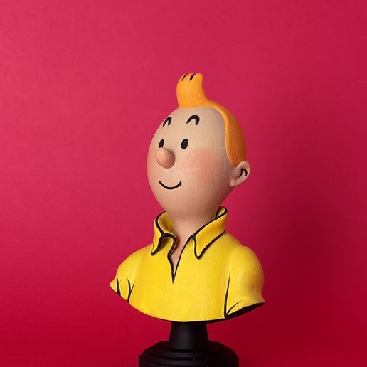 🆓 FREE TINTIN 3D Bust model・3D Print・Cults