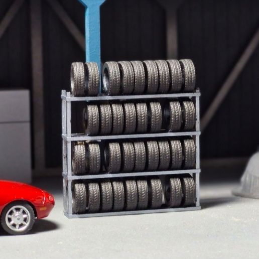 🌆 tire stand for garage diorama・Free STL File for 3D printing・Cults