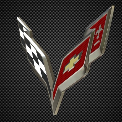 🚗 corvette logo・Free STL File for ・Cults