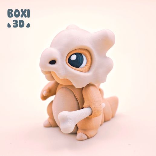 🐉 CUBONE - FLEXI - ARTICULATED - CUTE-PRINT IN PLACE・ 3D File for 3D ...