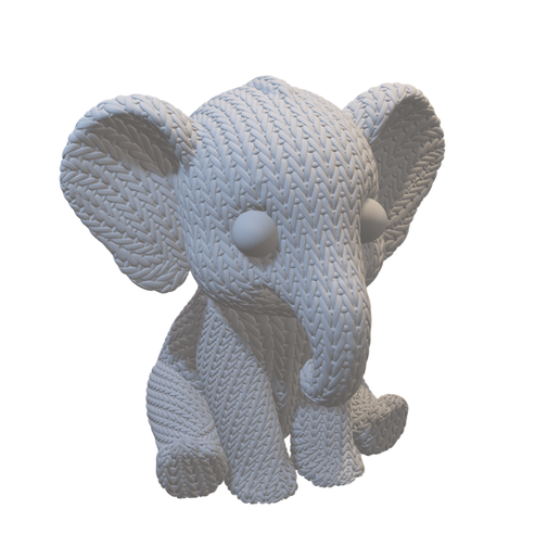 🐘 Cute Elephant 3D Model STL – Plush-Style Knit Toy for Kids, Nursery ...