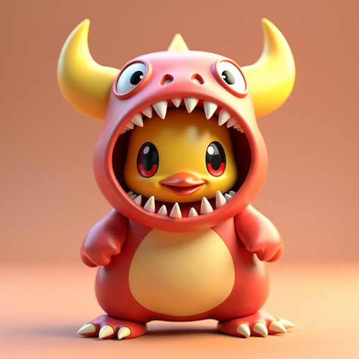 🦆 Demon Duck・ OBJ File for 3D printing・Cults