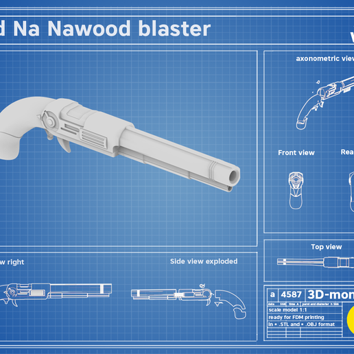 💀 Jod Skeleton Crew blaster・ 3D File for 3D printing・Cults