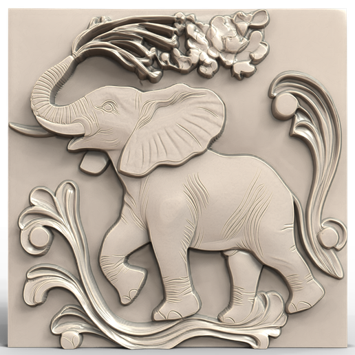 📁 3D Model STL File for CNC Router/Laser & 3D Printer An Elephant ...