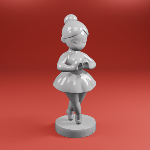 💜 Ballerina Heart Hands STL - Cute 3D Printable Ballet Girl Statue・ STL ...