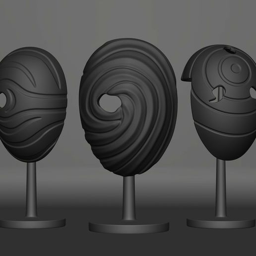 🎃 Obito's Naruto Mask Pack of 3 Ready to print・ STL File for ・Cults