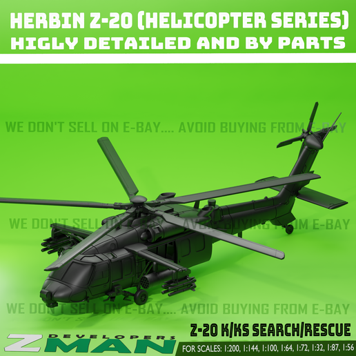 🚁 Z-20T (AIR ATTACKER) V2・ STL File for 3D printing・Cults