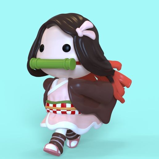 💬 NEZUKO KAMADO CHIBI FROM DEMON SLAYER (PARTS AND COMPLETE)・ STL File ...