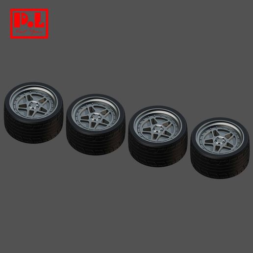 🚗 Fifteen52 R43 Ken Block wheels (rims w/ tires set)・ STL File for 3D ...