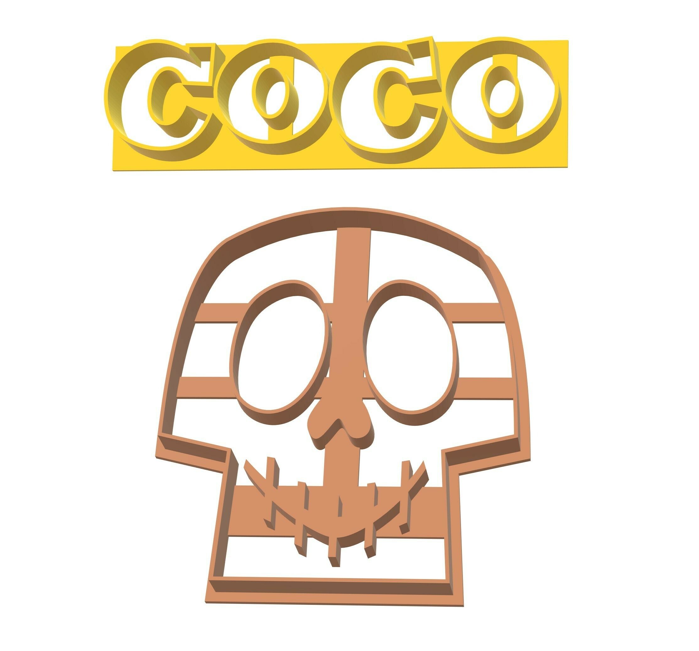 Archivo STL cortante cortador de galletas 8cm set x2 coco calavera pelicula fondant galletita ...