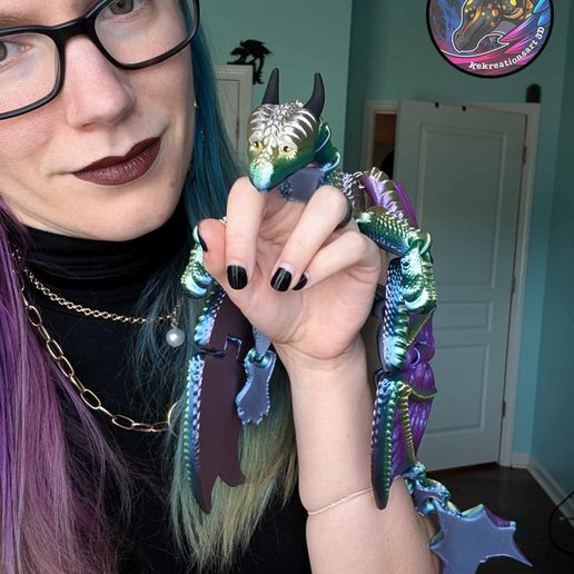🐉 Flexi Dragon Finger Arm Puppet・ STL File for 3D printing・Cults