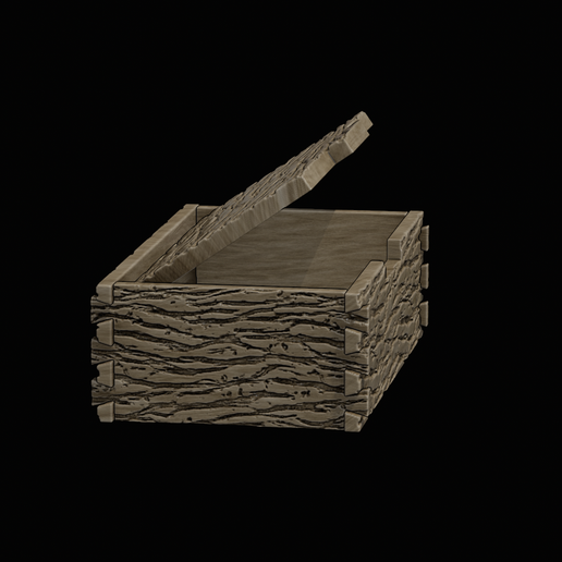 🪵 wood box with lid medium low large open dovetail joint for 3d ...