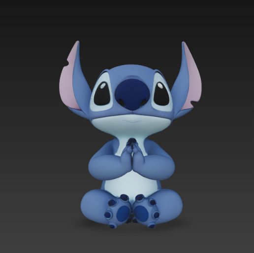 👾 Stitch meditating・ STL File for 3D printing・Cults