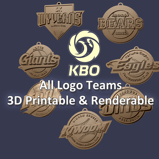 3D file KBO League all teams printable keychan logos ⚾ ・Template to ...