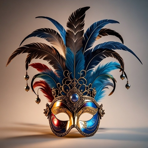🎨 3459 Venetian Carnival Mask Color 3D Model, figurine, luxury ...