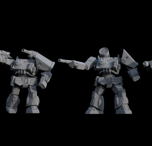 ⚡ RetroTech - Hasty Heavy Mech (Unseen Thunderbolt)・Free 3D File for 3D printing・Cults