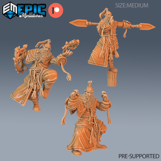 3D file Half Dwarf Monk Set ‧ DnD Miniature ‧ Tabletop Miniatures ...